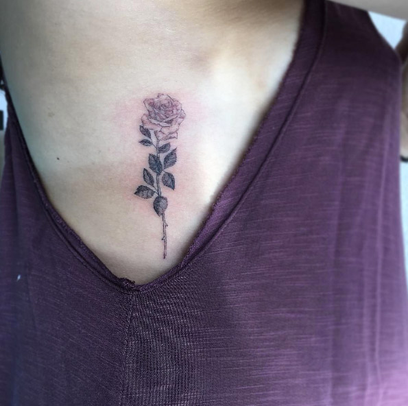 mini-rib-cage-rose-tattoo - TatuaggiStyle